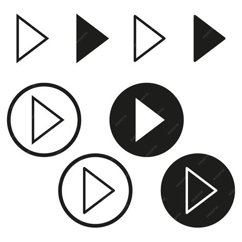 Premium Vector Set Of Play Button Icons Media Player Interface