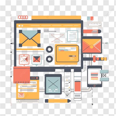 플랫 스타일의 혁신적인 ui ux 디자인 컨셉 ui 욱스 설계 png 일러스트 및 이미지 에 대한 무료 다운로드 pngtree