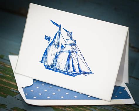 Sail Boat Note Cards Sail Boat Stationery Personalized Note Etsy