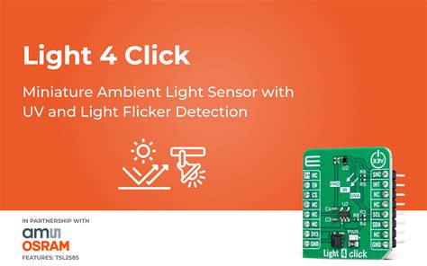 Light 4 Click Featuring An Ambient Light Sensor With Uv And Light Flicker Detection