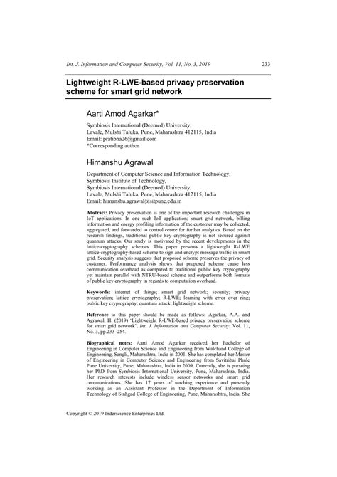 pdf lightweight r lwe based privacy preservation scheme for smart