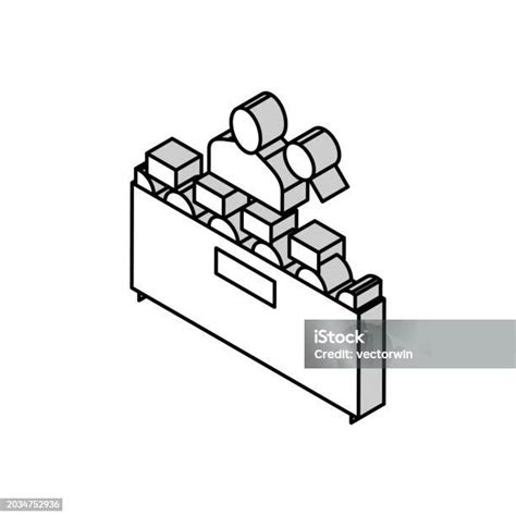 작업자 Controle 제조 공정 아이소 메트릭 아이콘 벡터 일러스트 레이 션 0명에 대한 스톡 벡터 아트 및 기타 이미지