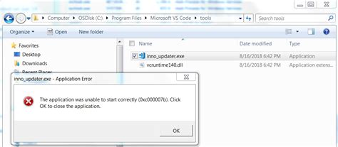 Inno Updaterexe Application Error Windows · Issue 57028