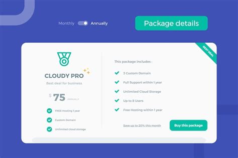 Premium Vector Hosting Pricing Detail Infographic Template For Website