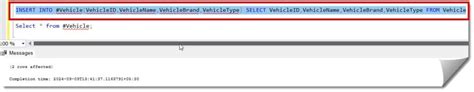 how to insert into temp table in sql server