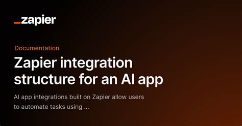 Zapier Integration Structure For An Ai App Zapier