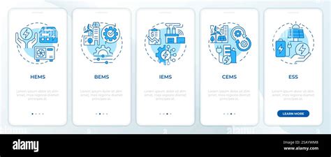 Ems Types Blue Onboarding Mobile App Screen Stock Vector Image And Art Alamy