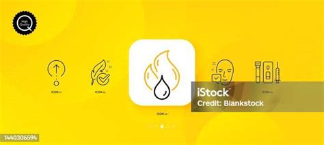 혈액 및 타액 검사 인화성 연료 및 최소 선 아이콘을 위로 스 와이프합니다 웹 응용 프로그램 인쇄용 벡터 가연성에 대한 스톡 벡터 아트 및 기타 이미지 Istock