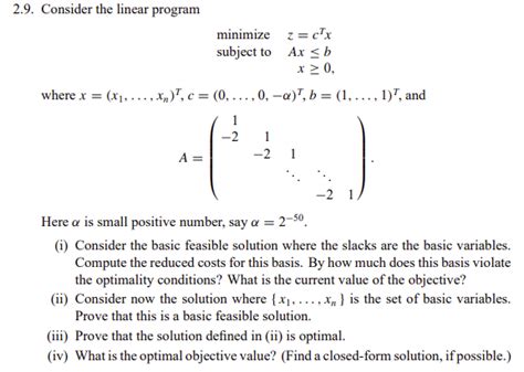 Solved 29 Consider The Linear Program Minimize Subject To