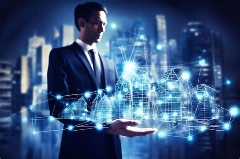 Premium Photo A Man In A Suit Holding A Tablet