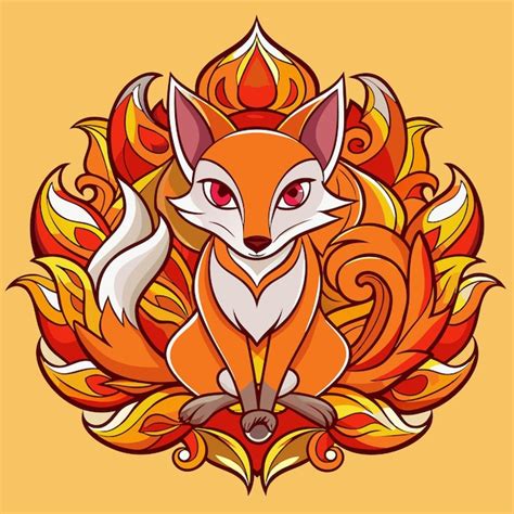Un Zorro Con Un Patrón De Color Naranja En Su Espalda Vector Premium