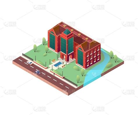 图书馆 大学 白色背景 灯笼 背景分离 长椅 汽车 建筑物门 停车楼 交通方式