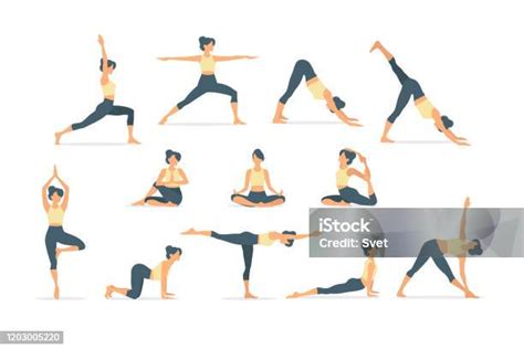 여성 활동 스포츠 요가 댄스 달리기 조깅 점프 피트니스를하는 여성의 집합 다른 포즈에서 흰색 배경에 고립 된 스포츠 여성 벡터 플랫 일러스트 벡터 건강한 생활방식에 대한
