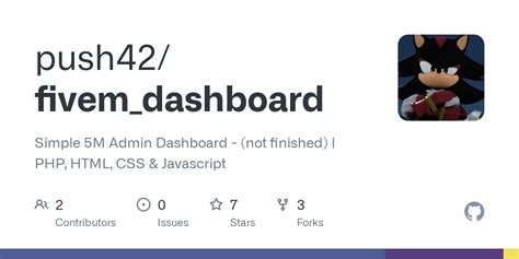 Github Push42fivemdashboard Simple 5m Admin Dashboard Not