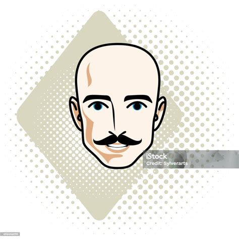백인 남자 얼굴 벡터 인간의 머리 일러스트 레이 션입니다 매력적인 털 남성 수염 소식통 긍정적인 감정 표현에 대한 스톡 벡터 아트 및 기타 이미지 Istock