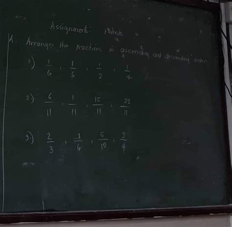 Arrange The Fractions In Assending Order And Descending Order Brainlyph
