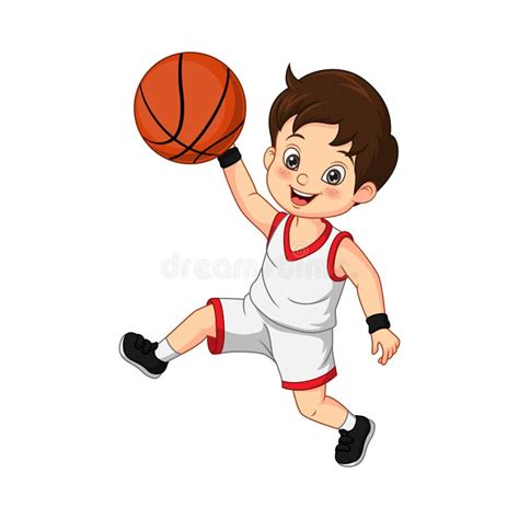 Dibujos Animados Lindo Niño Jugando Baloncesto Ilustración Del Vector Ilustración De Atlético