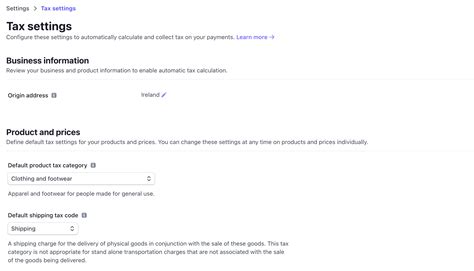 Specify Product Tax Codes And Tax Behavior Stripe Documentation