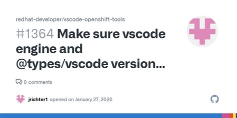 make sure vscode engine and types vscode versions are compatible · issue 1364 · redhat