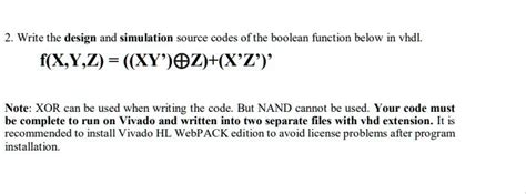 Solved Write The Design And Simulation Source Codes Of The Boolean
