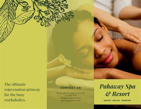 Free Printable Customizable Massage Brochure Templates Canva