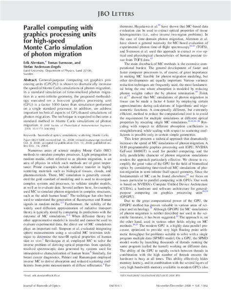 Pdf Parallel Computing With Graphics Processing Units For High Speed