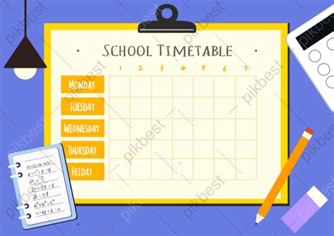 Student Class Timetable Cartoon Horizontal Poster Psd Free Download Student Class Timetable Cartoon Horizontal Poster Psd Free Download