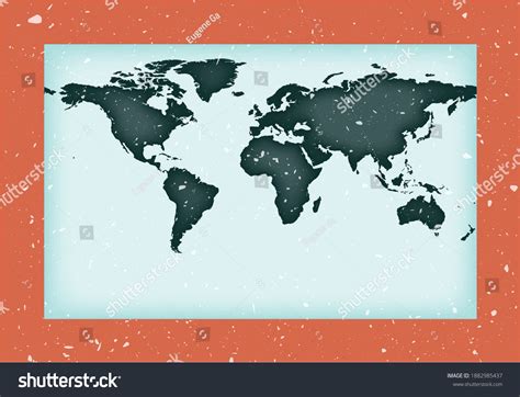 World Map Poster Cylindrical Stereographic Projection Stock Vector Royalty Free 1882985437