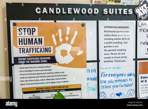 Augusta Georgia Candlewood Suites Ihg Hotel Lobby Bulletin Board Stop