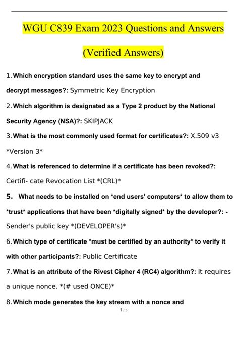 WGU C Intro To Cryptography STUDY BUNDLE PACK SOLUTION Verified Stuvia US