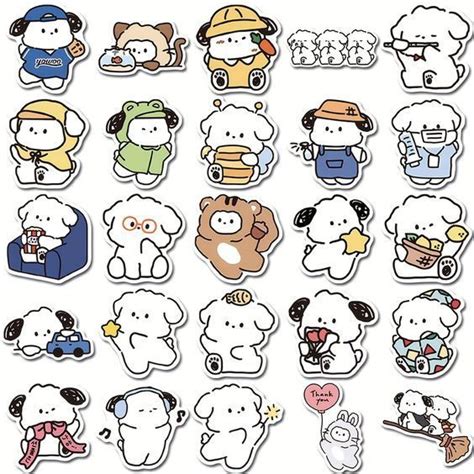 50 Uds Pegatinas De Dibujos Animados De Oso Kawaii Para Botella De