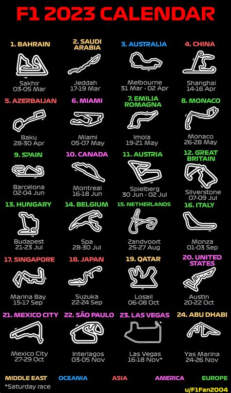 F1 2023 Calendar Rkokasexton