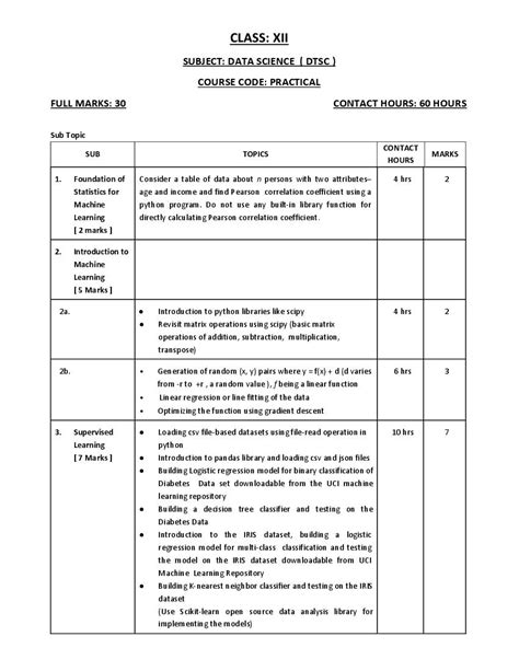 wbchse class 12 data science syllabus 2024 pdf west bengal board class 12 syllabus for data