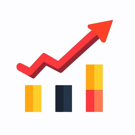 Trendy Flat Style Graph With Arrow Icon For Professional Presentations Premium AI Generated Vector