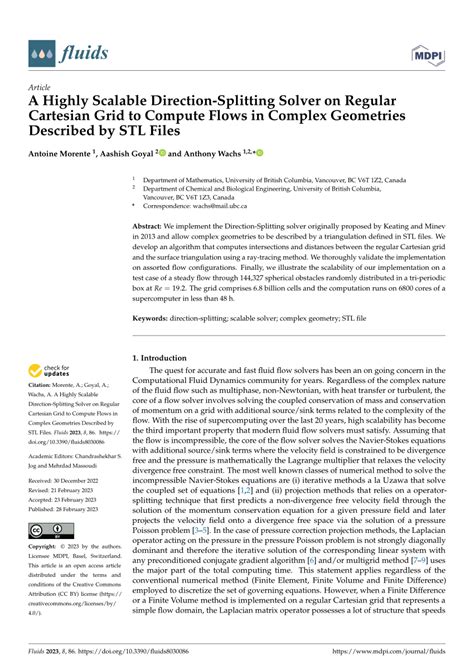 Pdf A Highly Scalable Direction Splitting Solver On Regular Cartesian Grid To Compute Flows In
