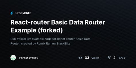 react router basic data router example forked stackblitz