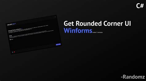How To Get Rounded Corners In Winforms Easy Youtube