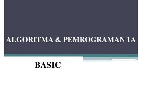 Assembly Language Pdf 184975 Algoritma And Pemrograman 1a 1ia Basic