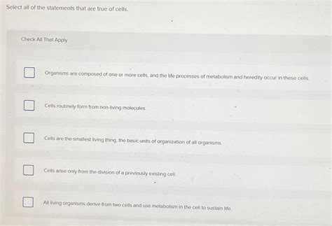 Solved Select All Of The Statements That Are True Of