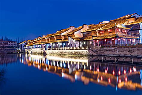 南关厢夜景 海宁南关厢夜景 大山谷图库
