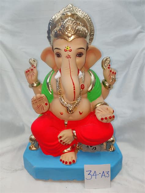 Ganpati Idol Sitiing On Chaurang Atharv Eco Friendly Ganesh Idols