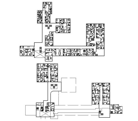 Layout Plan Of Office Building Structure 2d View Cad Construction Block Autocad File Cadbull