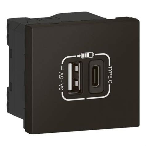 LEGRAND Double USB socket Mosaic хUSB type A C V W mod Mosaic black