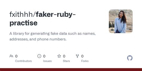 Github Fxithhhfaker Ruby Practise A Library For Generating Fake Data Such As Names
