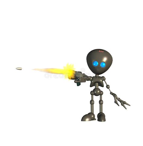 Robot Shooting A Gun Stock Illustration Illustration Of Eyes 4208737