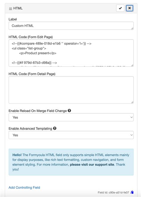 Html With Conditional Display Of Merge Fields Barcode