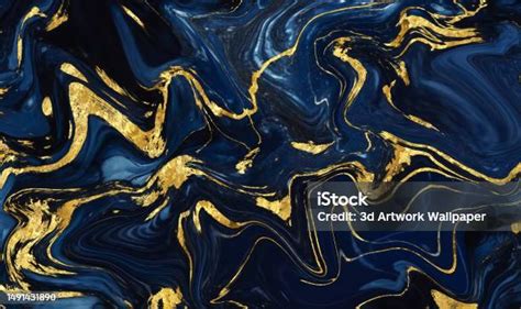 3d 추상 소용돌이 대리석 벽 캔버스 장식 프레임입니다 수지 지오드 추상 미술 수채화 지오드 페인팅과 같은 기능적 예술 황금색 진한 파란색 및 검은색 대리석 배경 0명에