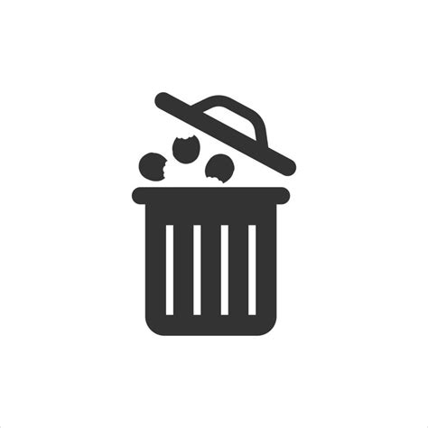 Garbage Bin Icon In Flat Style Recycle Vector Illustration On White