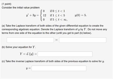 Solved Point Consider The Initial Value Problem Y Chegg