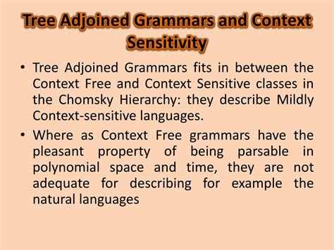 Ppt Tree Adjoining Grammar Powerpoint Presentation Free Download